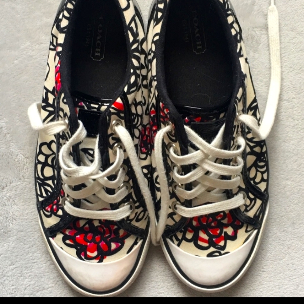 Coach Vintage Poppy Barrett Graffiti Floral Sneakers - Gem